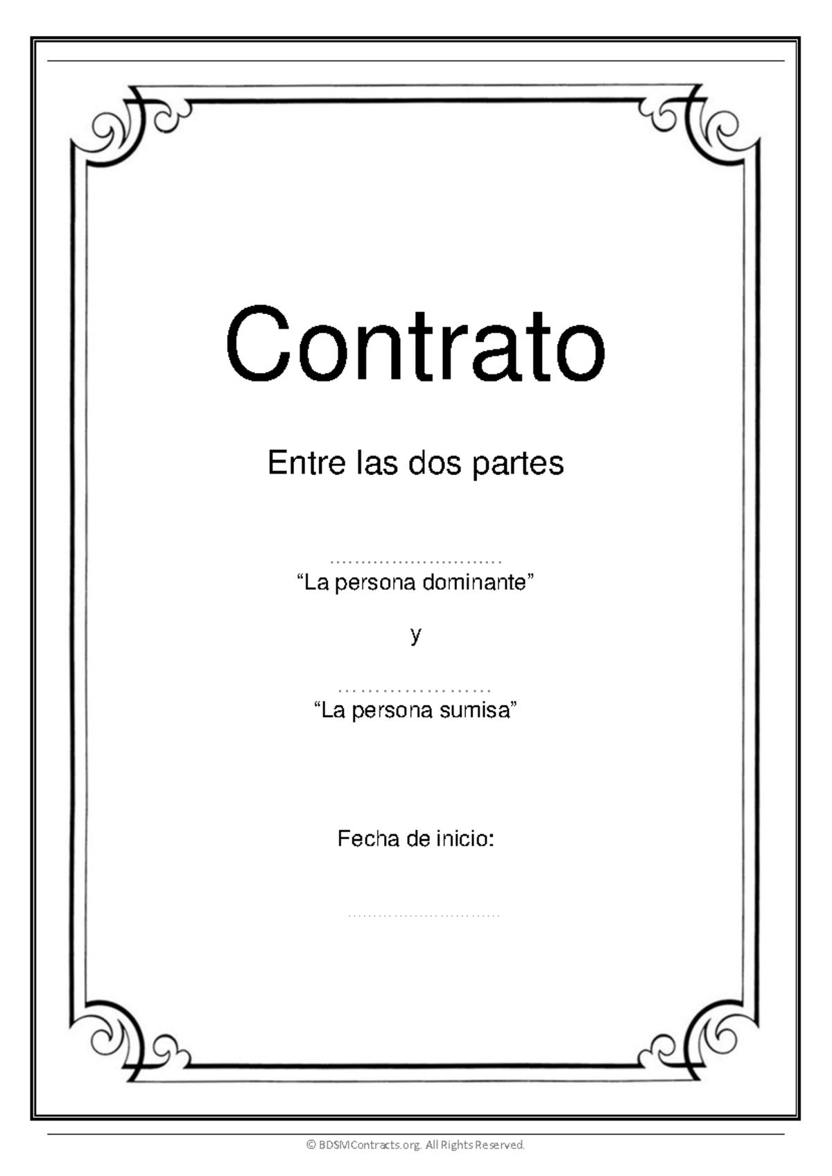Contrato de domintante y sumiso - © BDSMContracts. All Rights Reserved ...