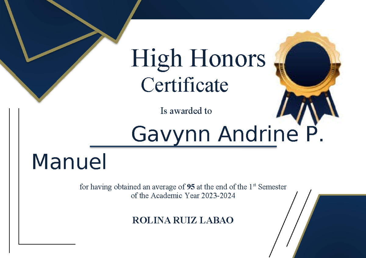 ICT - ict lectures - Bachelor of Elementary Education - High Honors Certificate Is awarded to ...