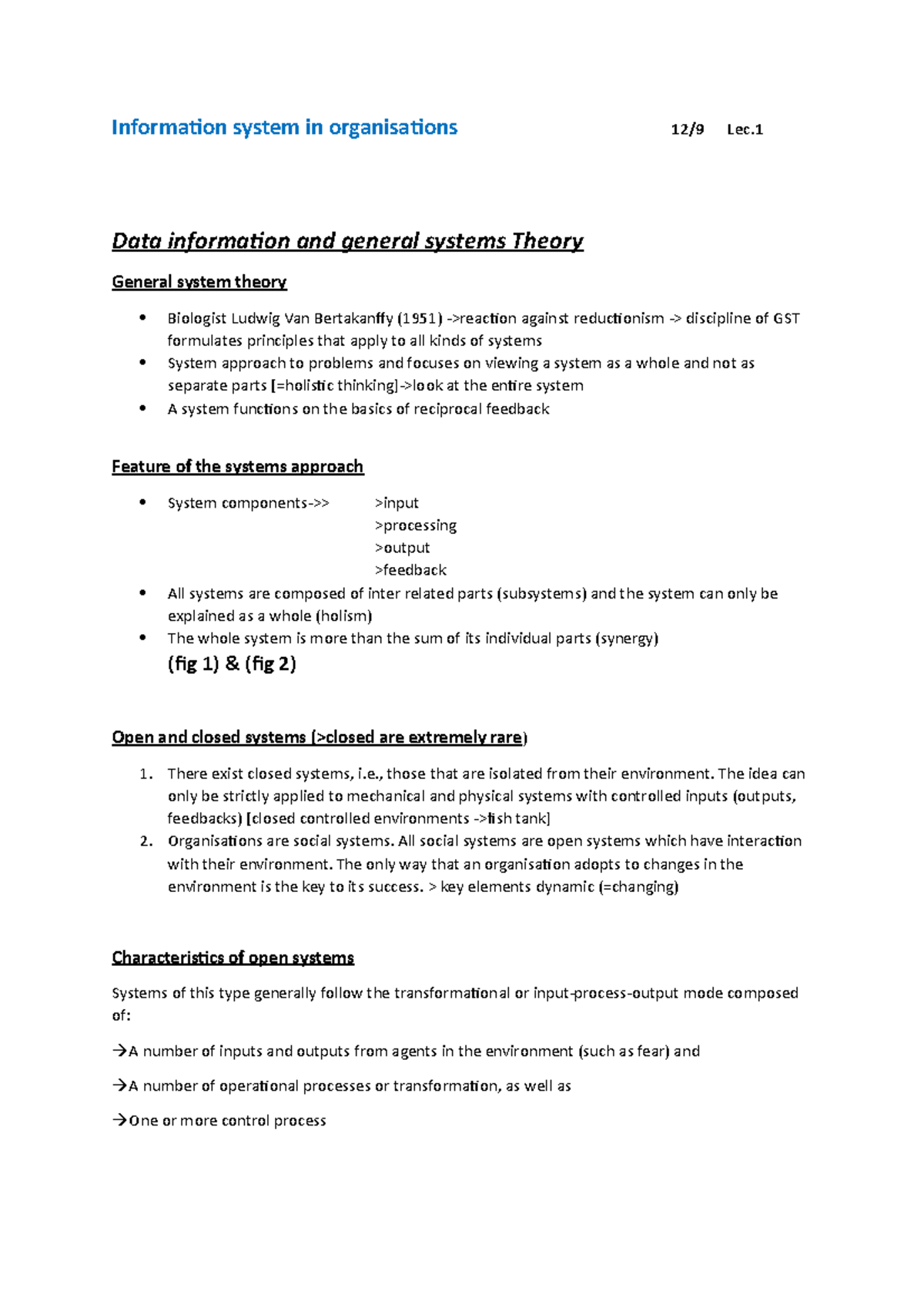 Information Systems In Organisations Lecture Notes Information System In Organisations 12 9