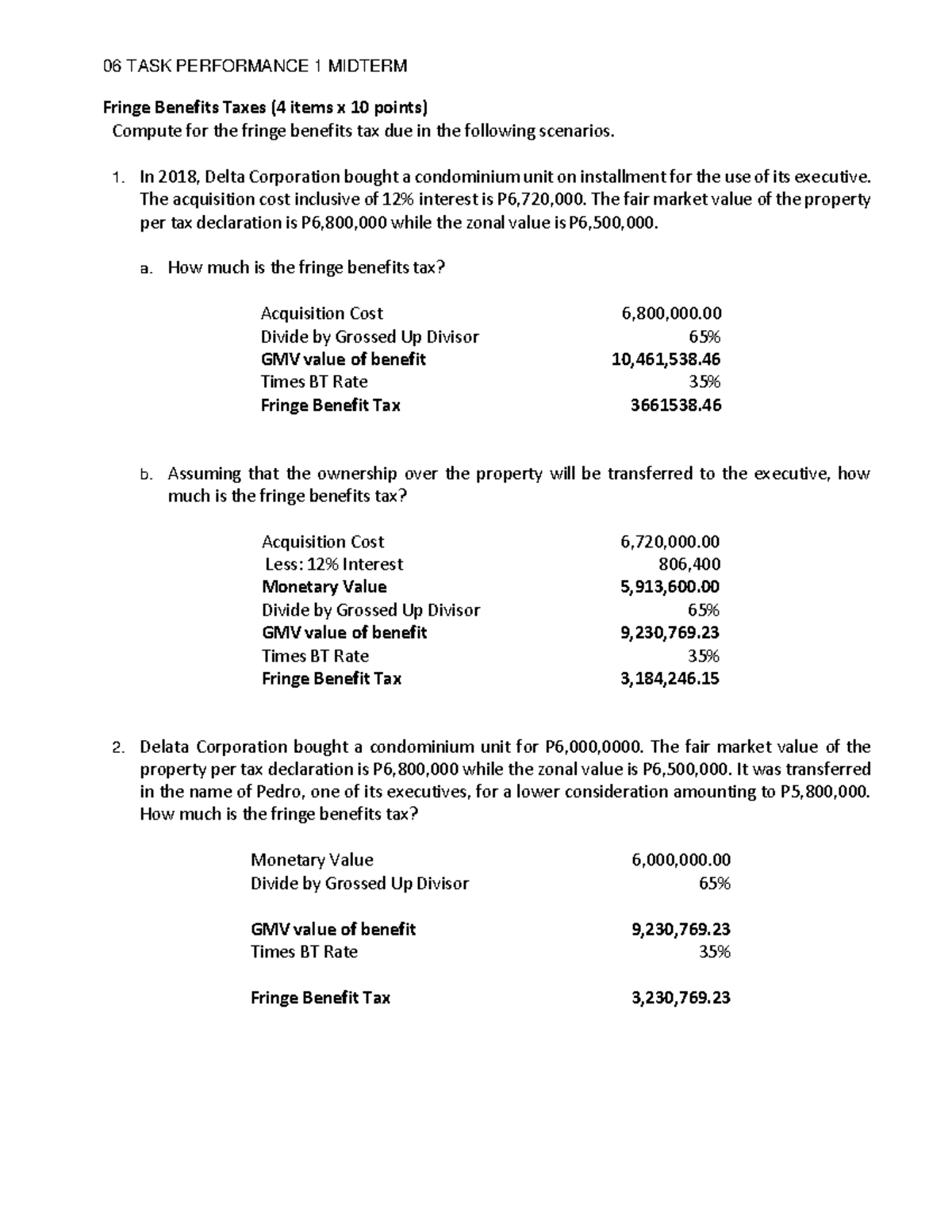 Taxation 06 Task Performance 1(17) - 06 TASK PERFORMANCE 1 MIDTERM ...