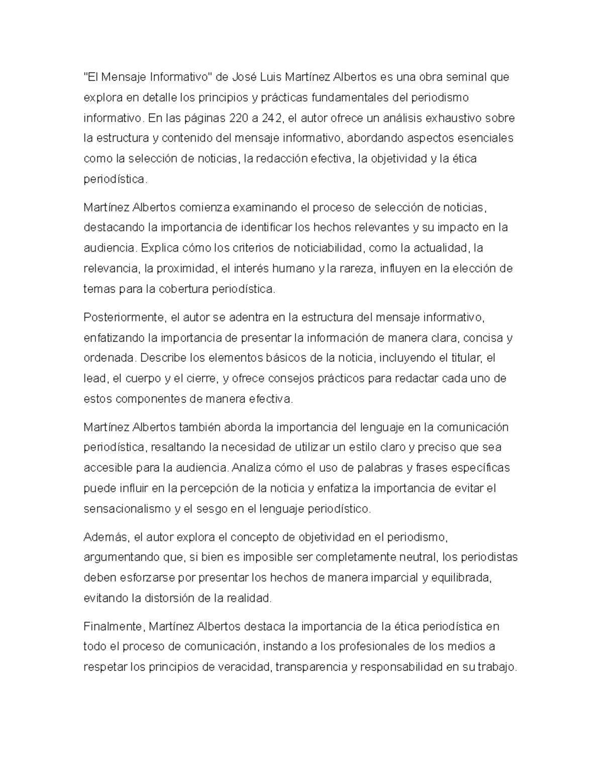 El Mensaje Informativo - "El Mensaje Informativo" de José Luis Martínez ...