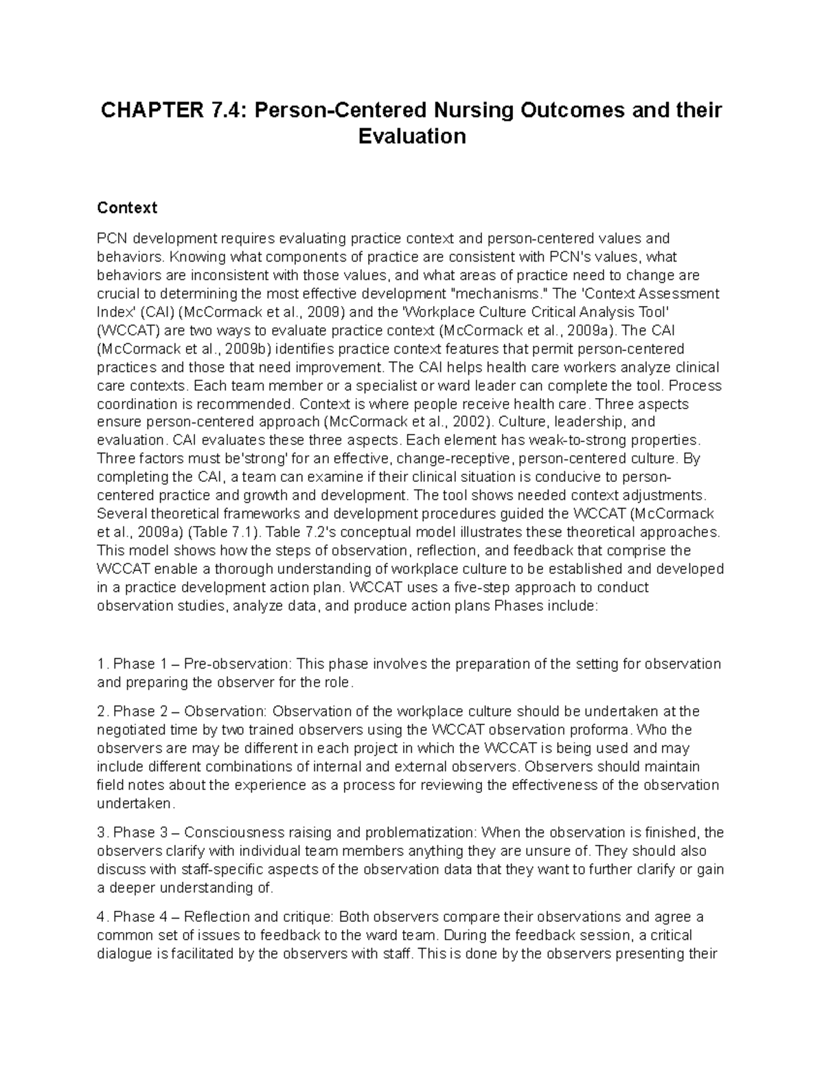Person Centered Nursing Ch.7.4 - CHAPTER 7: Person-Centered Nursing ...