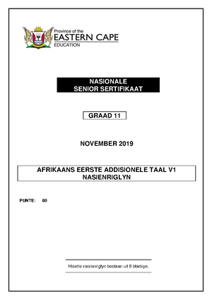 Afrikaans-GR-11-FAL-V1 -2 - Afrikaans Eerste Addisionele Taal/V1 Junie - eksamen 2018 Demo - Studocu