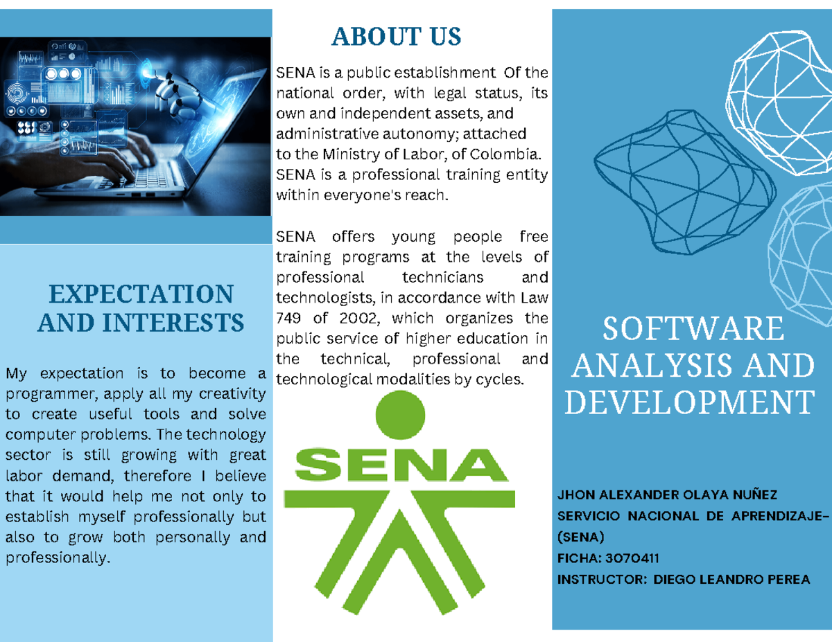 Folleto. GA1-240202501-AA1-EV03-DLP - SOFTWARE ANALYSIS AND DEVELOPMENT EXPECTATION AND ...