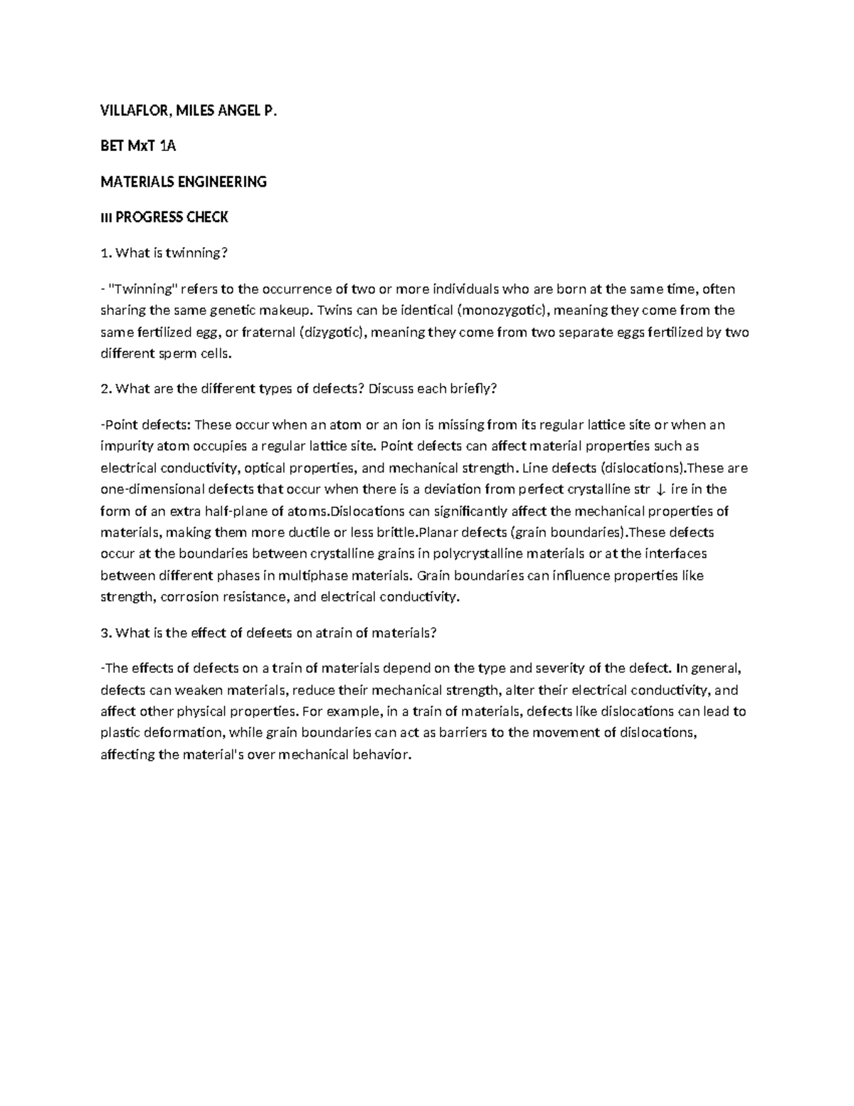 Week-3 - pointers - VILLAFLOR, MILES ANGEL P. BET MxT 1A MATERIALS ENGINEERING III PROGRESS ...