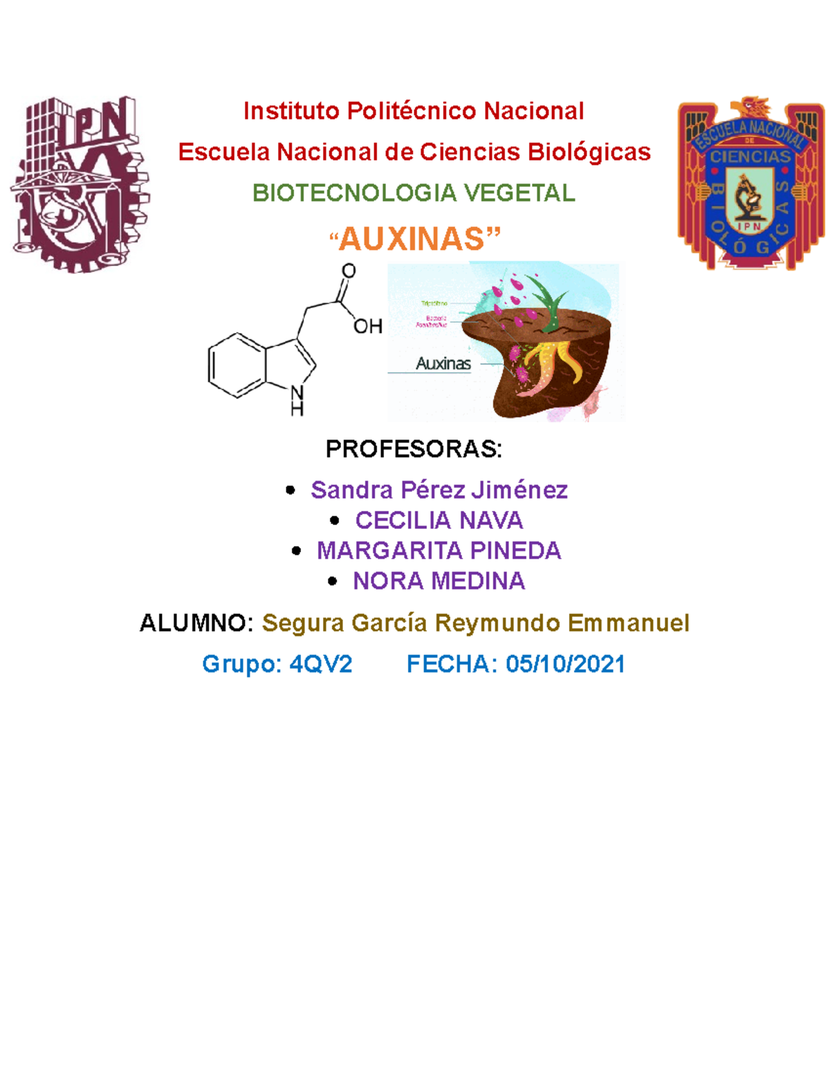 Auxinas - Instituto Politécnico Nacional Escuela Nacional de Ciencias ...
