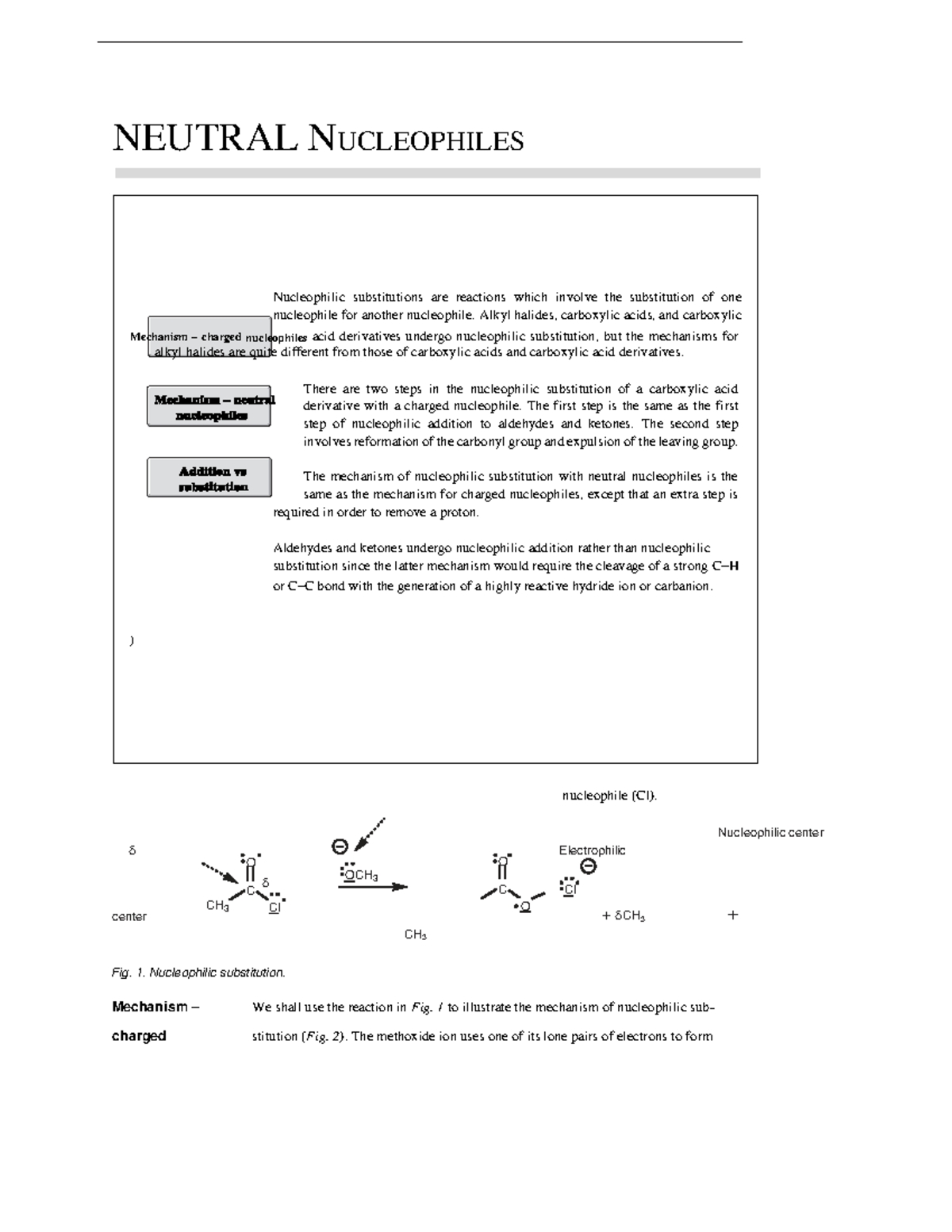 Neutral Nucleophiles - NEUTRAL NUCLEOPHILES Nucleophilic substitutions ...