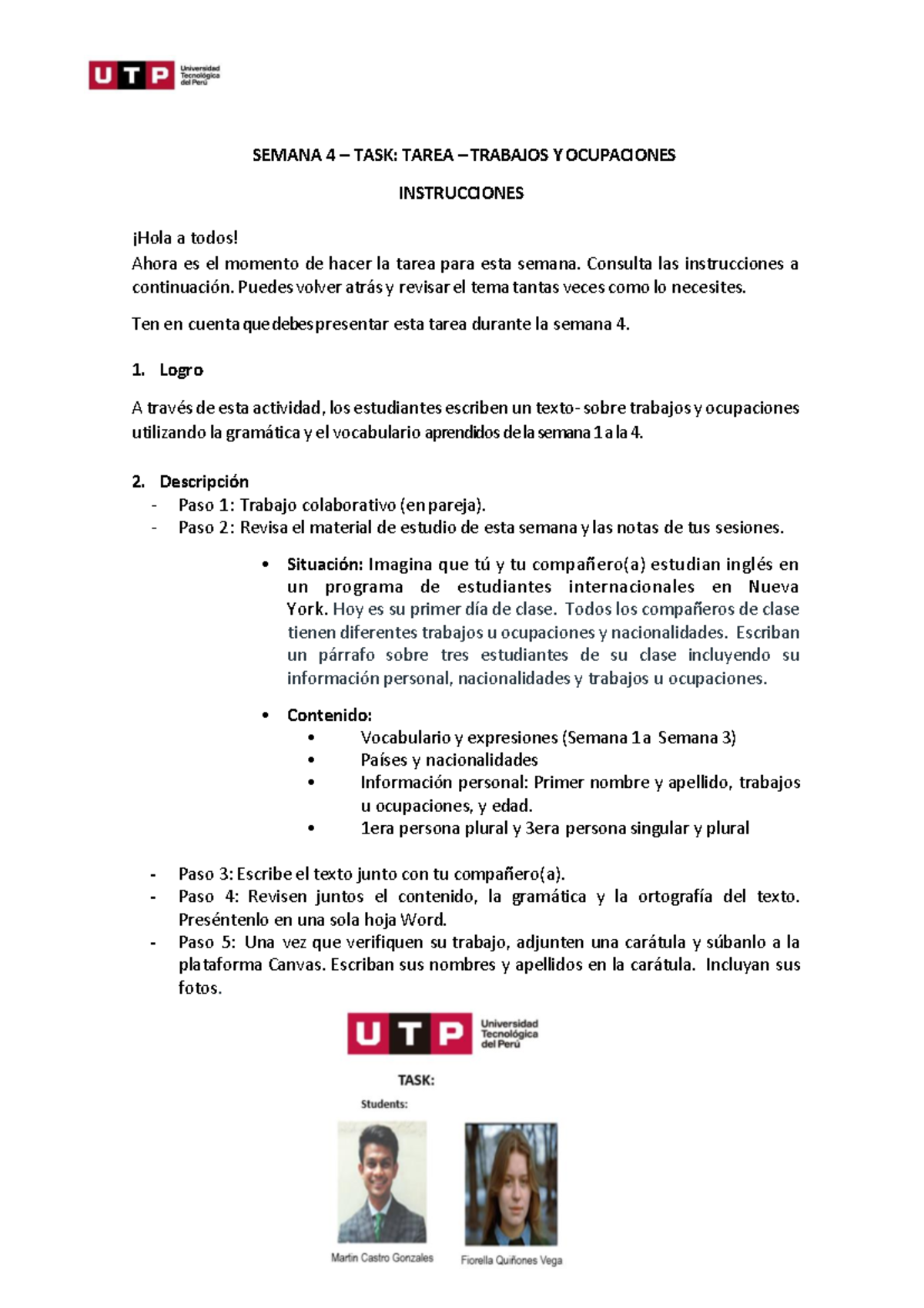 Semana 4 - Documento - Task Agosto 23 - SEMANA 4 – TASK: TAREA – TRABAJOS Y OCUPACIONES - Studocu