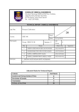 LAB Report 4 - Distillation Column - Distillation column Haikal Bin ...
