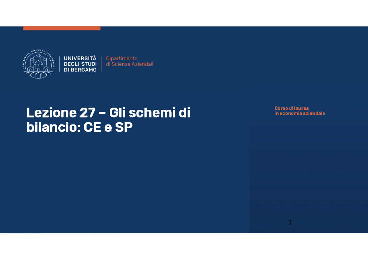 Ragioneria 27 schemi CE e SP - Corso di laurea Lezione 27 3 Gli schemi ...