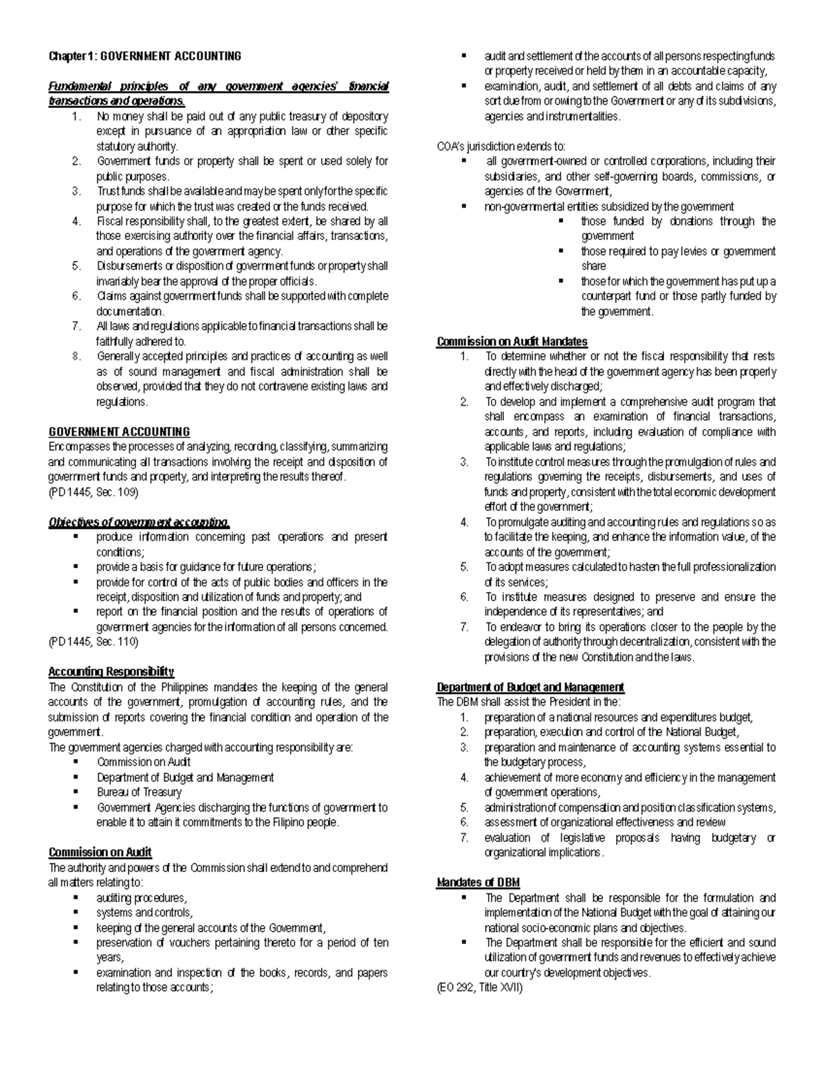 Document - Government Accounting - Chapter 1: GOVERNMENT ACCOUNTING ...