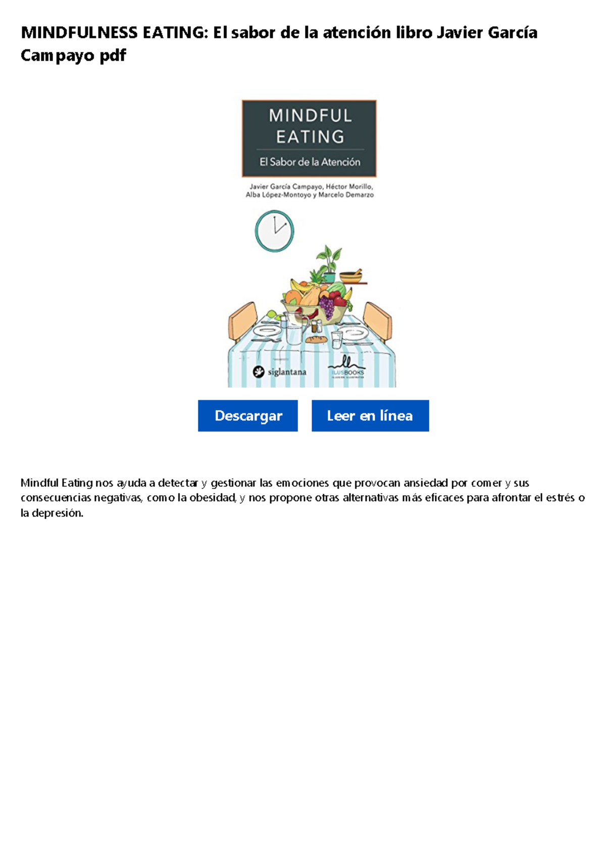 Pdfcoffee - Mindfull eating - Compromiso ético y ciudadano - MINDFULNESS EATING: El sabor de la ...