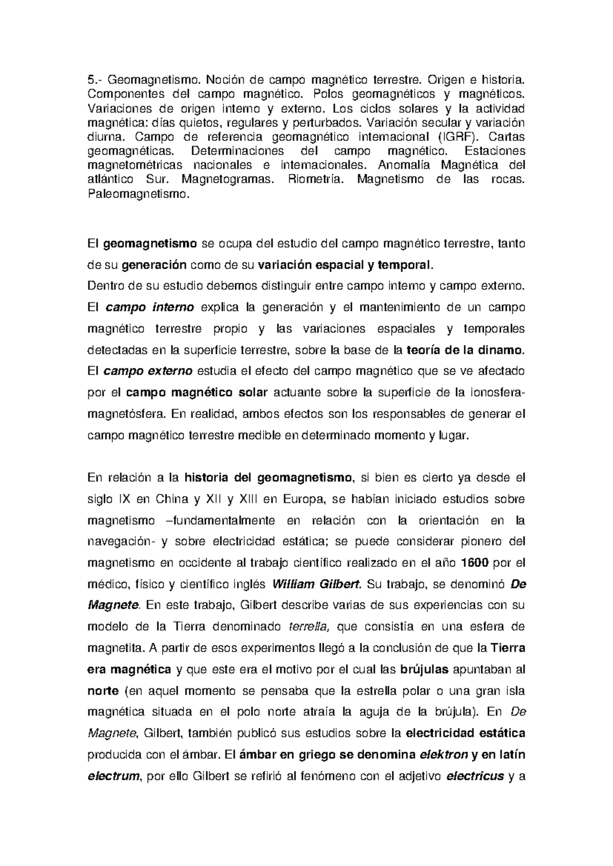 Unidad 5 Geomagnetismo - 5.- Geomagnetismo. Noción de campo magnético ...