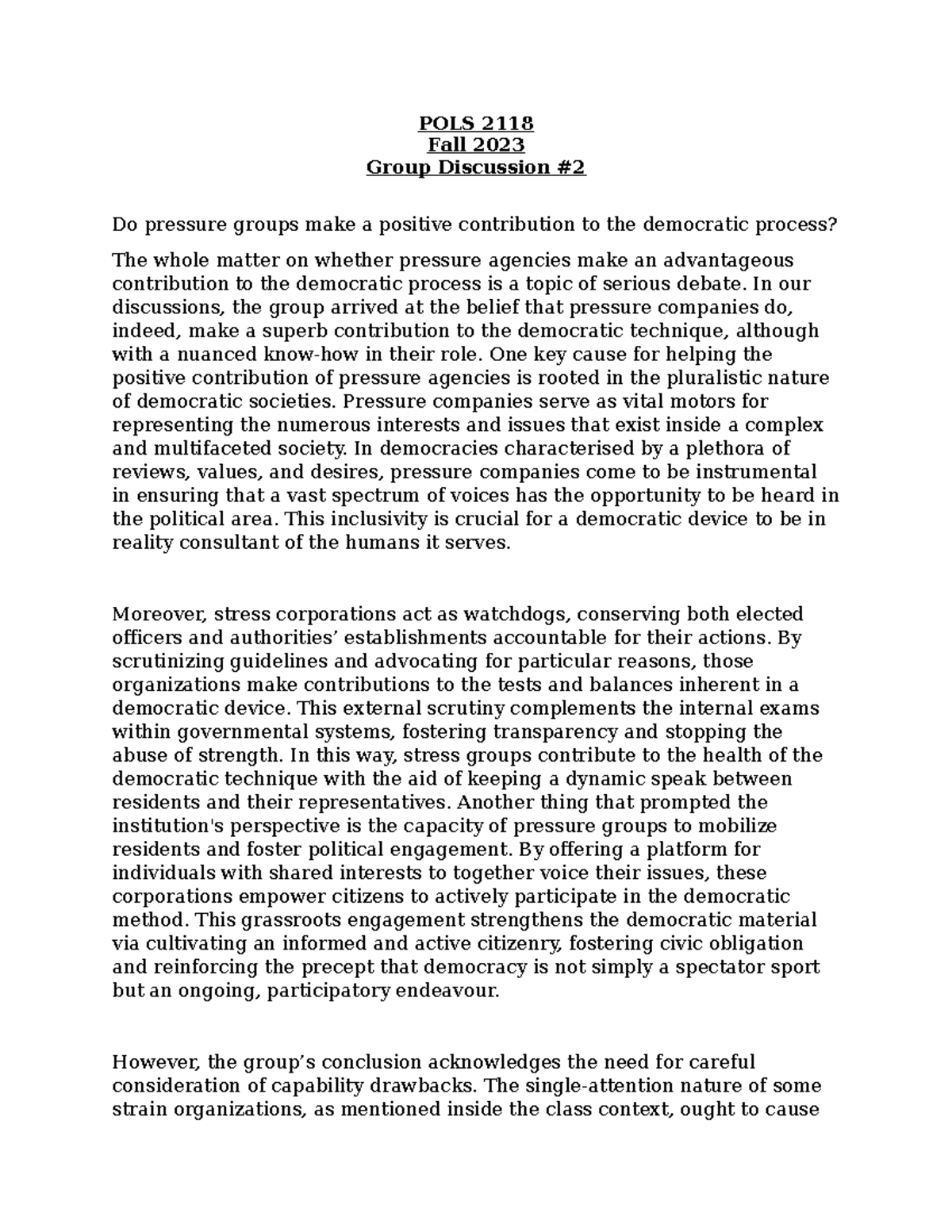 Group Discussion #2 - These are notes for class teaching and revisingv ...