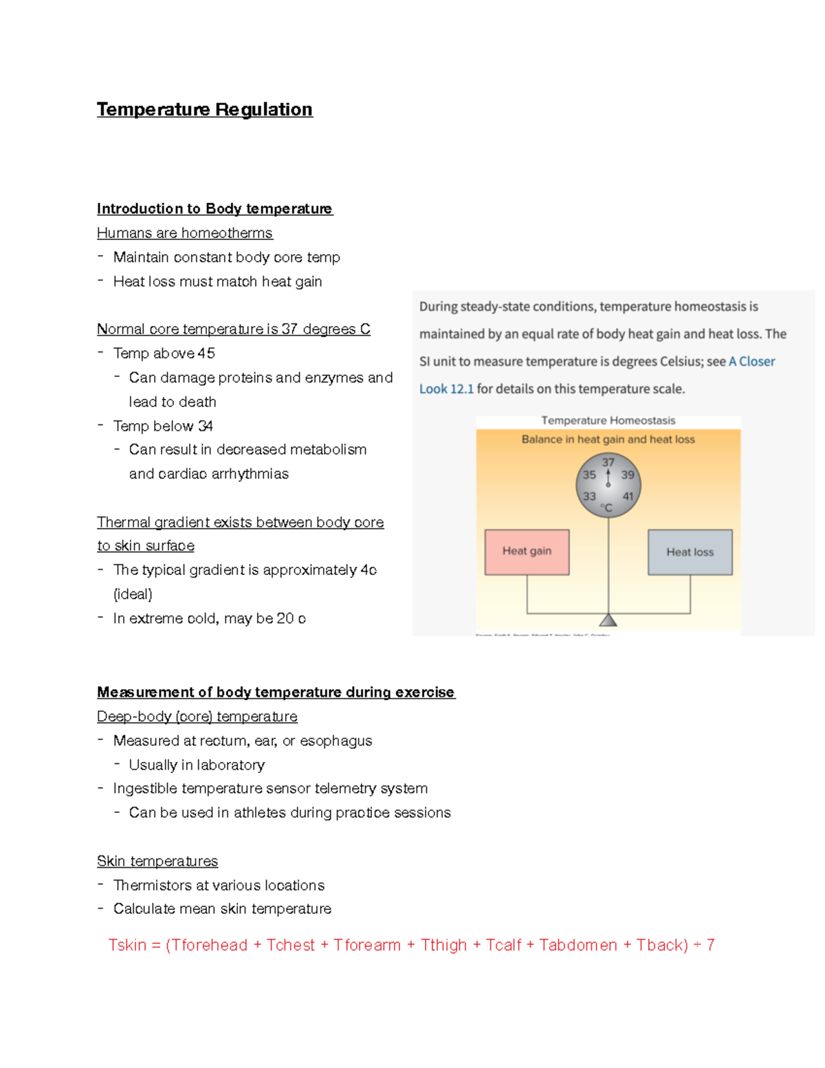 Chapter 12 (temp regulation - Temperature Regulation Introduction to ...