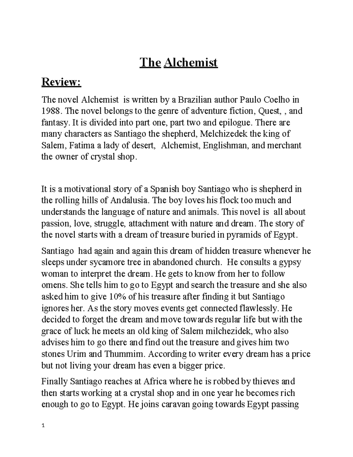 Review of novel The Alchmist - The Alchemist Review: The novel ...