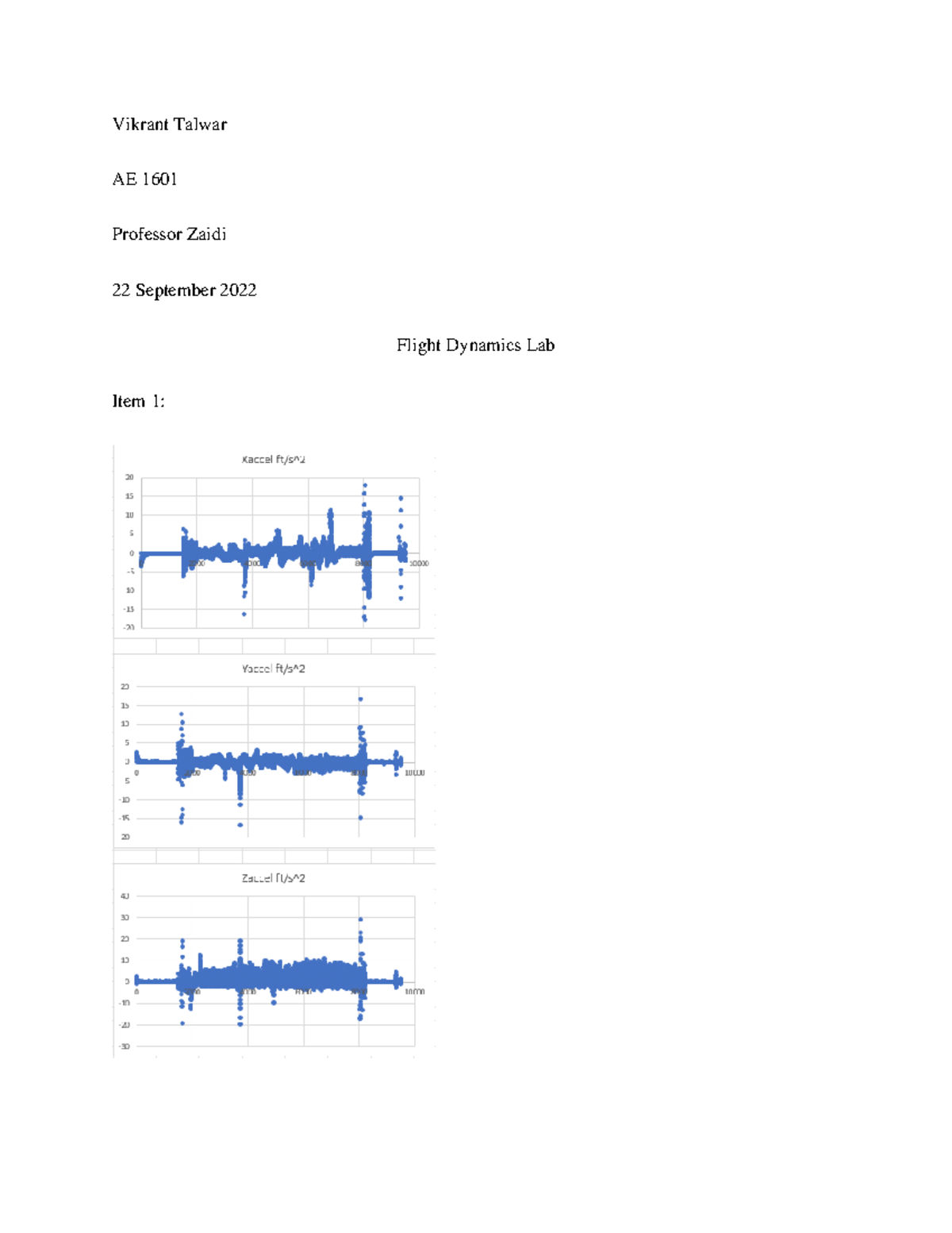Flight Dynamics Lab PDF - Vikrant Talwar AE 1601 Professor Zaidi 22 September 20 22 Flight ...