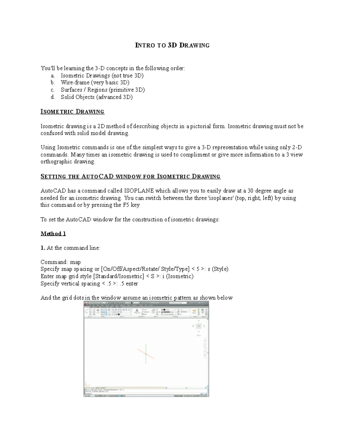 Lab 11 - Lecture notes 1,3,7,10 - INTRO TO 3D DRAWING You'll be ...