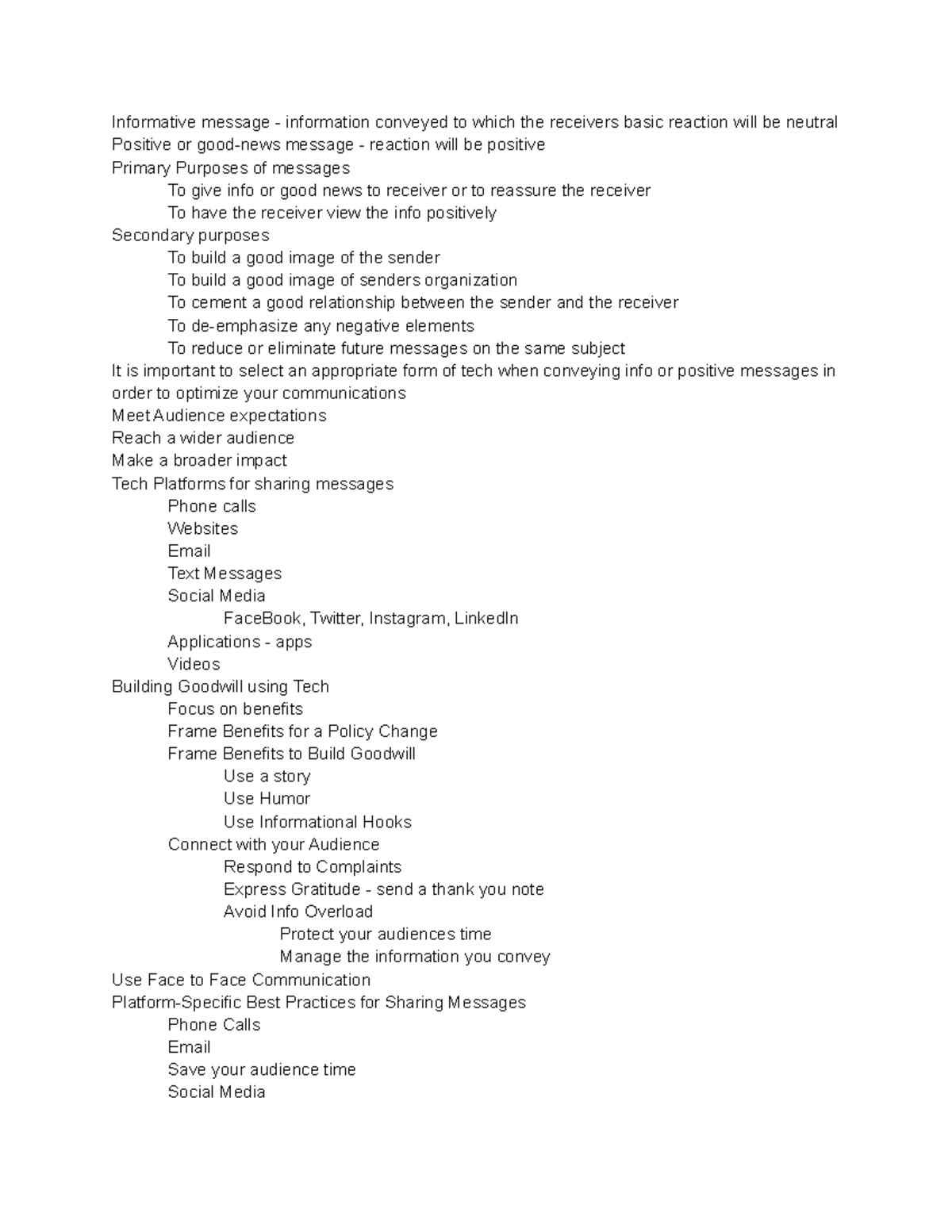 BUSN Chapter 8 Book Notes - Informative message - information conveyed ...