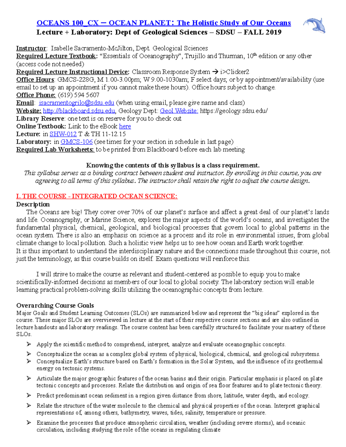 Oceans Syllabus - OCEANS 100_CX – OCEAN PLANET: The Holistic Study of ...