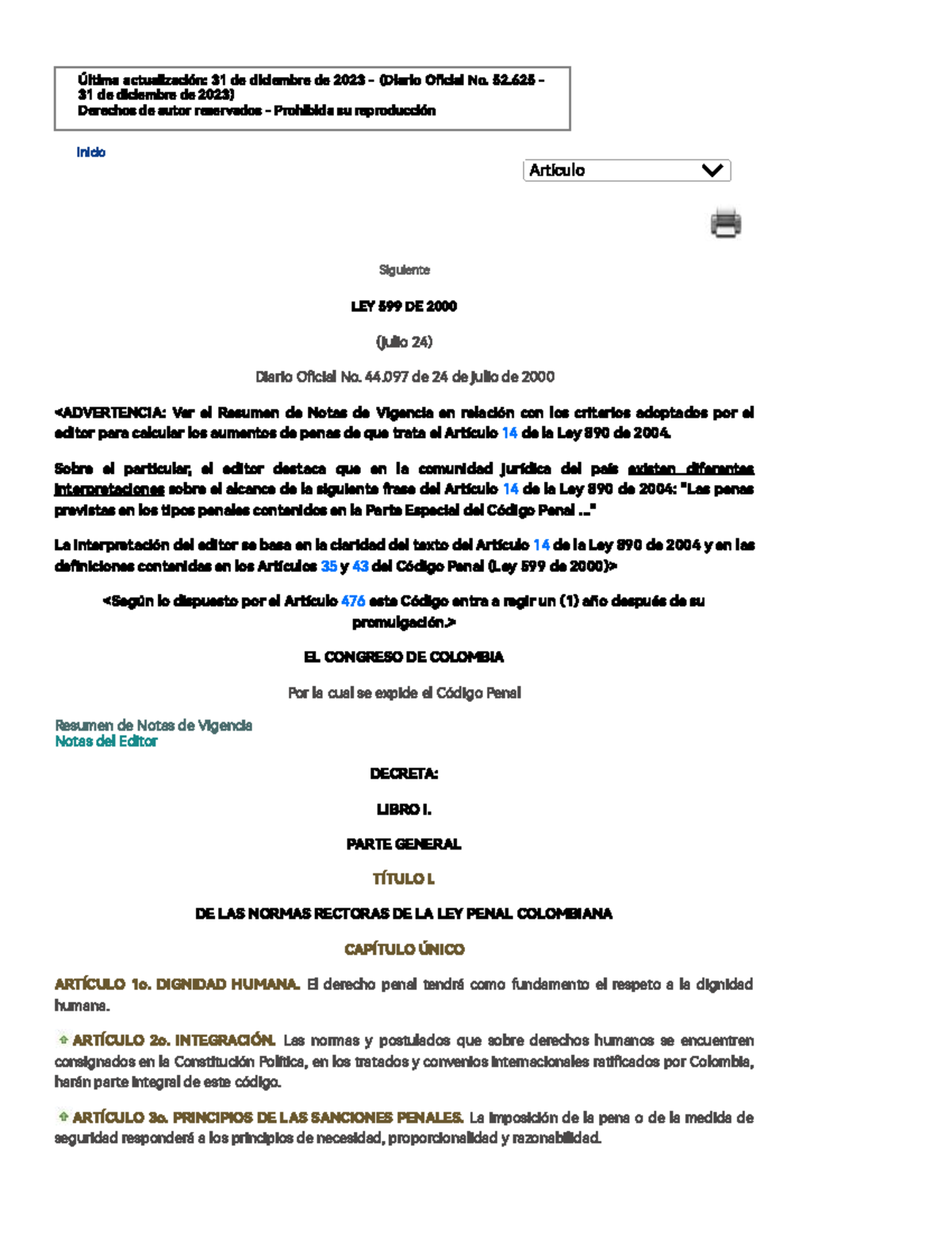 Código Penal - Última actualización: 31 de diciembre de 2023 - (Diario Ocial No. 52 - 31 de ...
