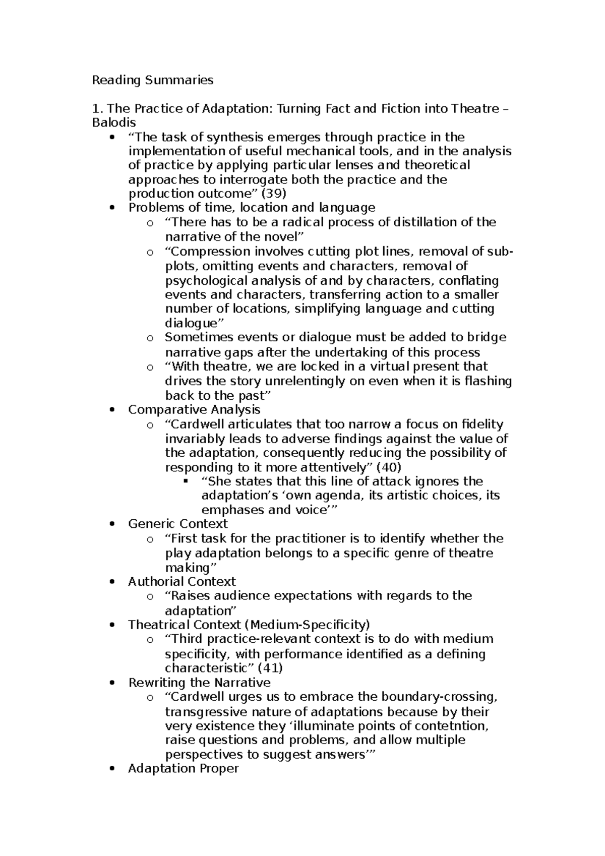 CTAP Reading Summaries - Reading Summaries 1. The Practice of ...