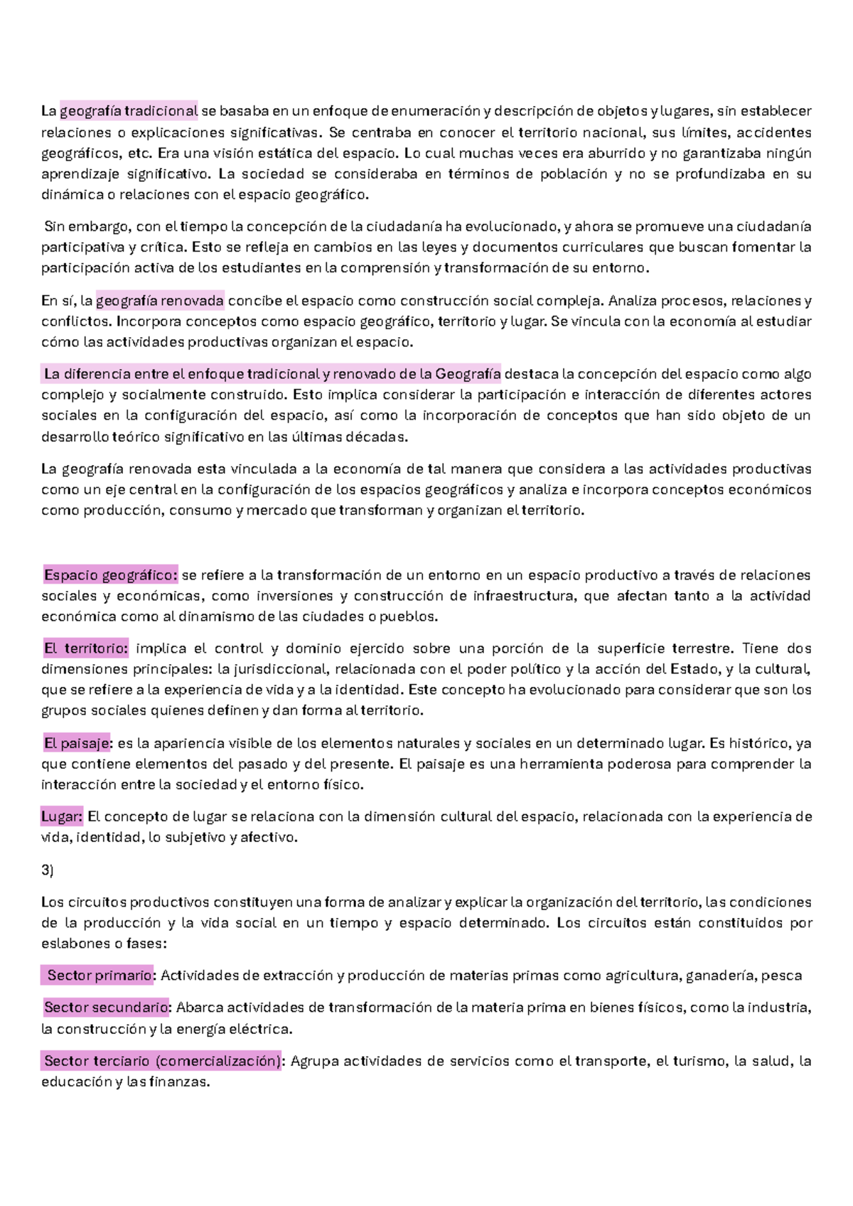 Resumen ciencias sociales - La geografía tradicional se basaba en un ...