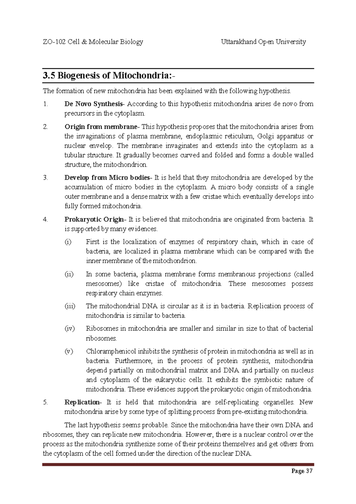 Animal Behavior Patterns - 3 Biogenesis of Mitochondria:- The formation ...