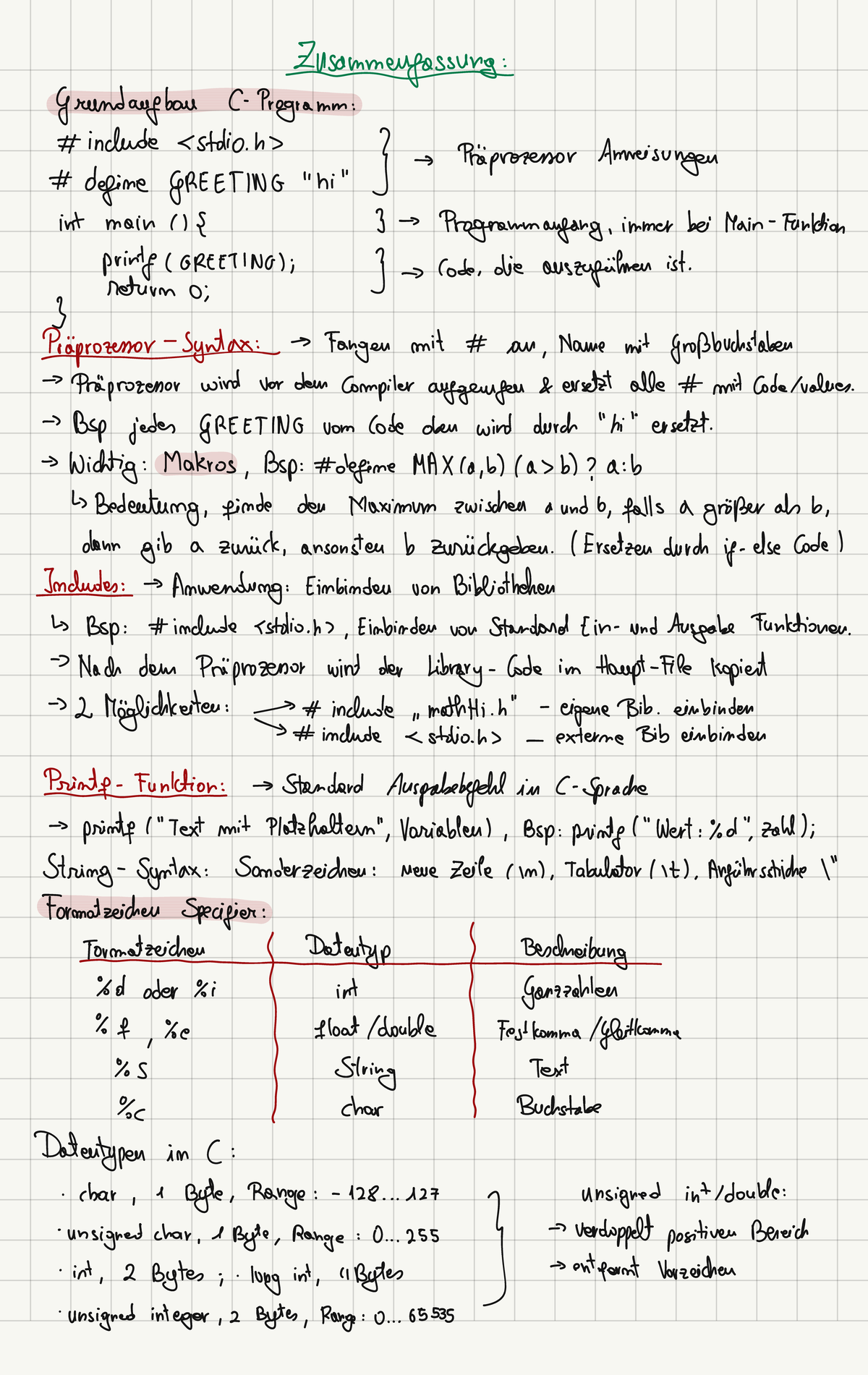 Zusammenfassung Grundlagen C - Grundgebiete der Informatik I - Studocu