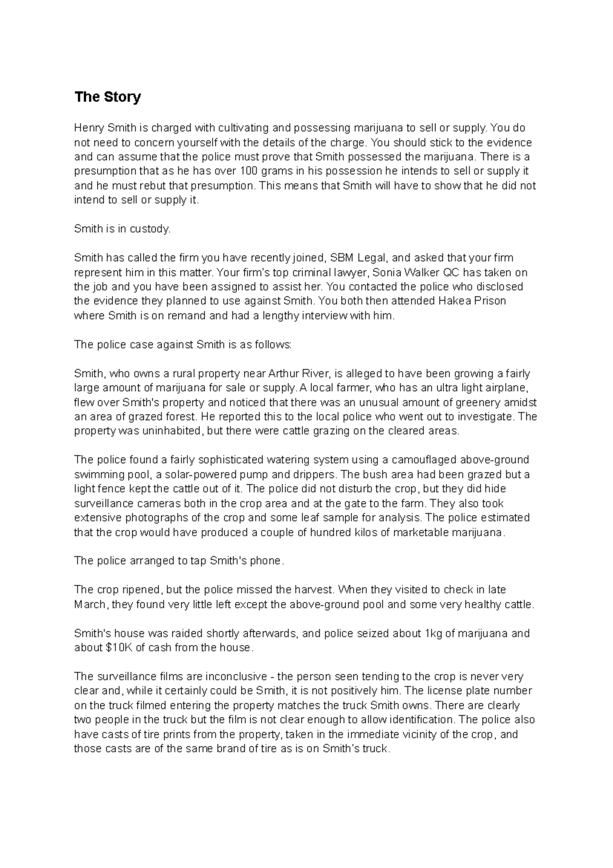 Tutorial one with fact pattern - The Story Henry Smith is charged with ...