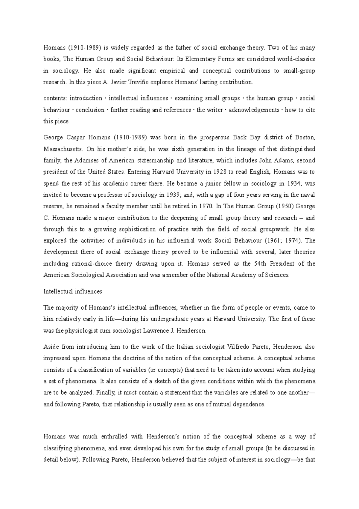 Homans - Two of his many books, The Human Group and Social Behaviour ...