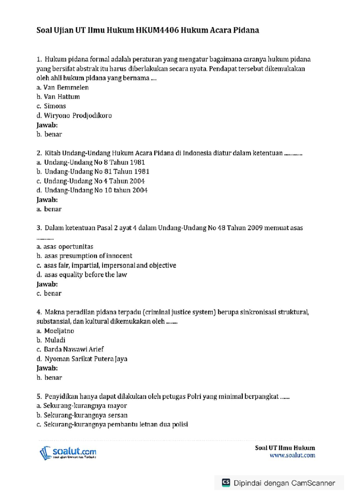 Hukum Acara Pidana - Hukum pidana formal adalah peraturan yang mengatur ...