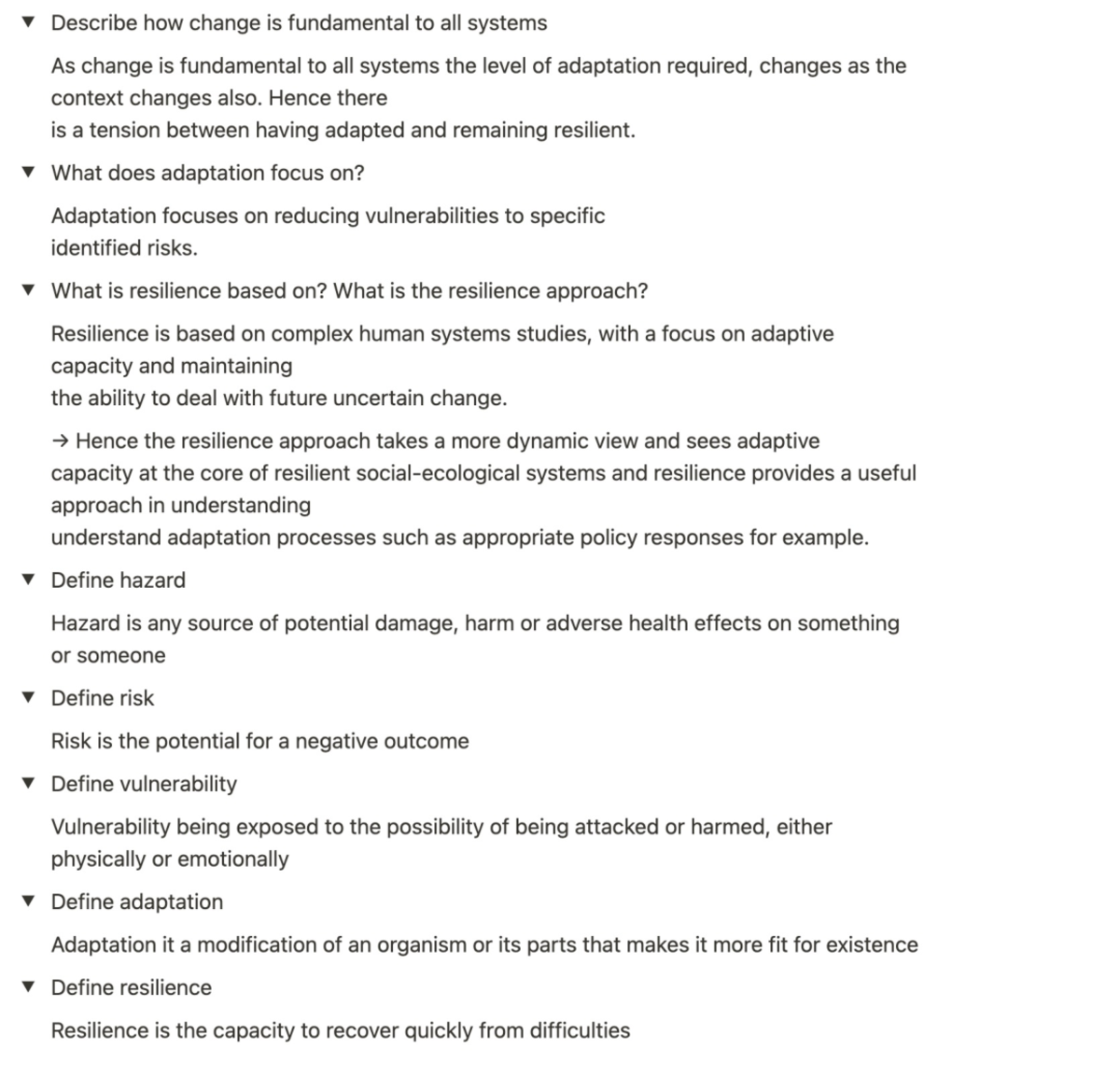 Flashcards for physical geography section - Describe how change is ...