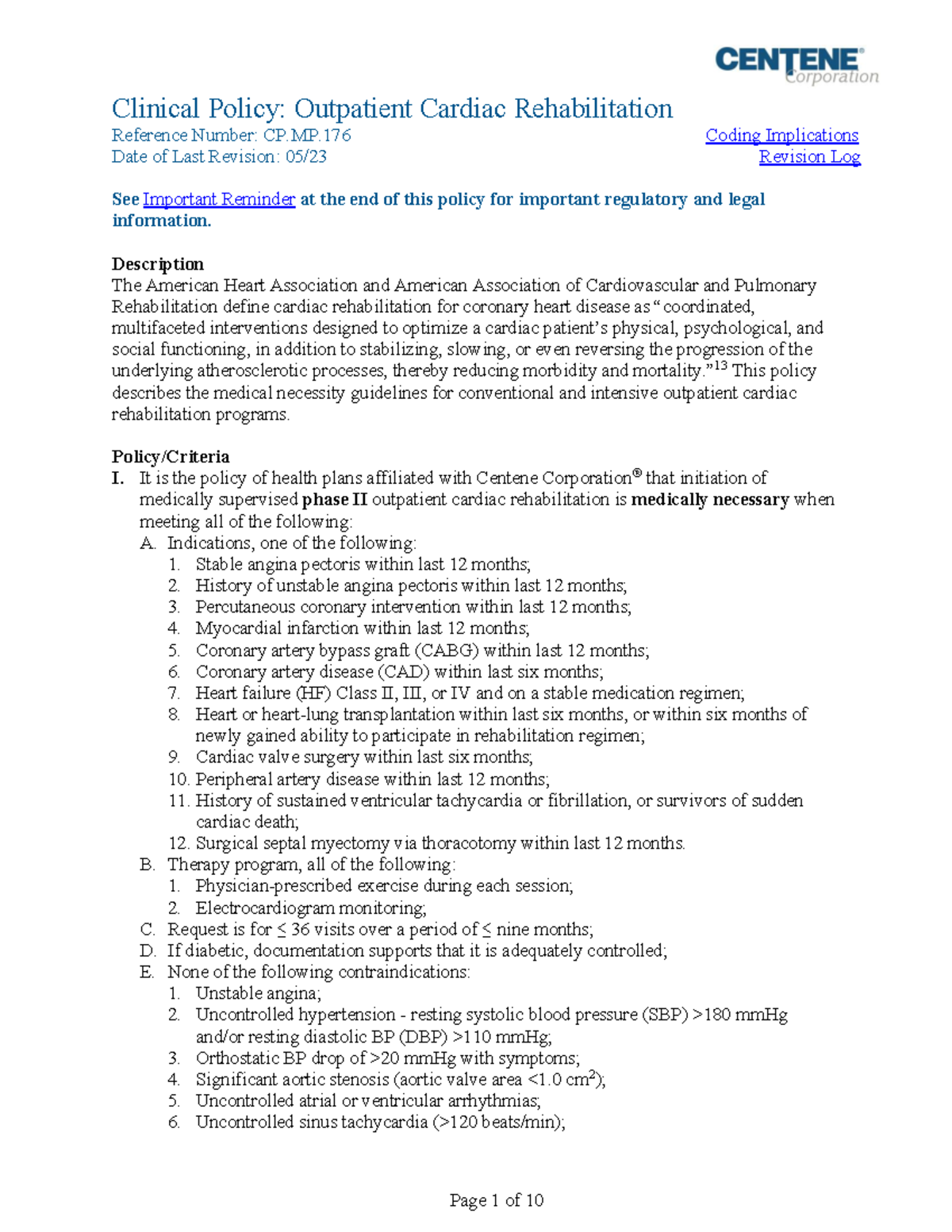 CP practice - nuclei practice - Clinical Policy: Outpatient Cardiac ...