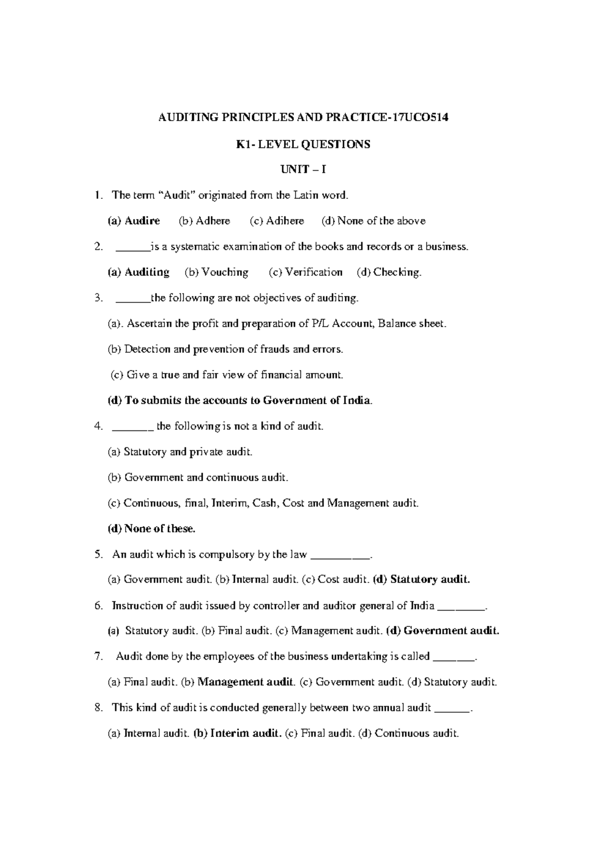 Auditing-Principles-And-Practice-Question and Answers - AUDITING PRINCIPLES AND PRACTICE-17UCO ...