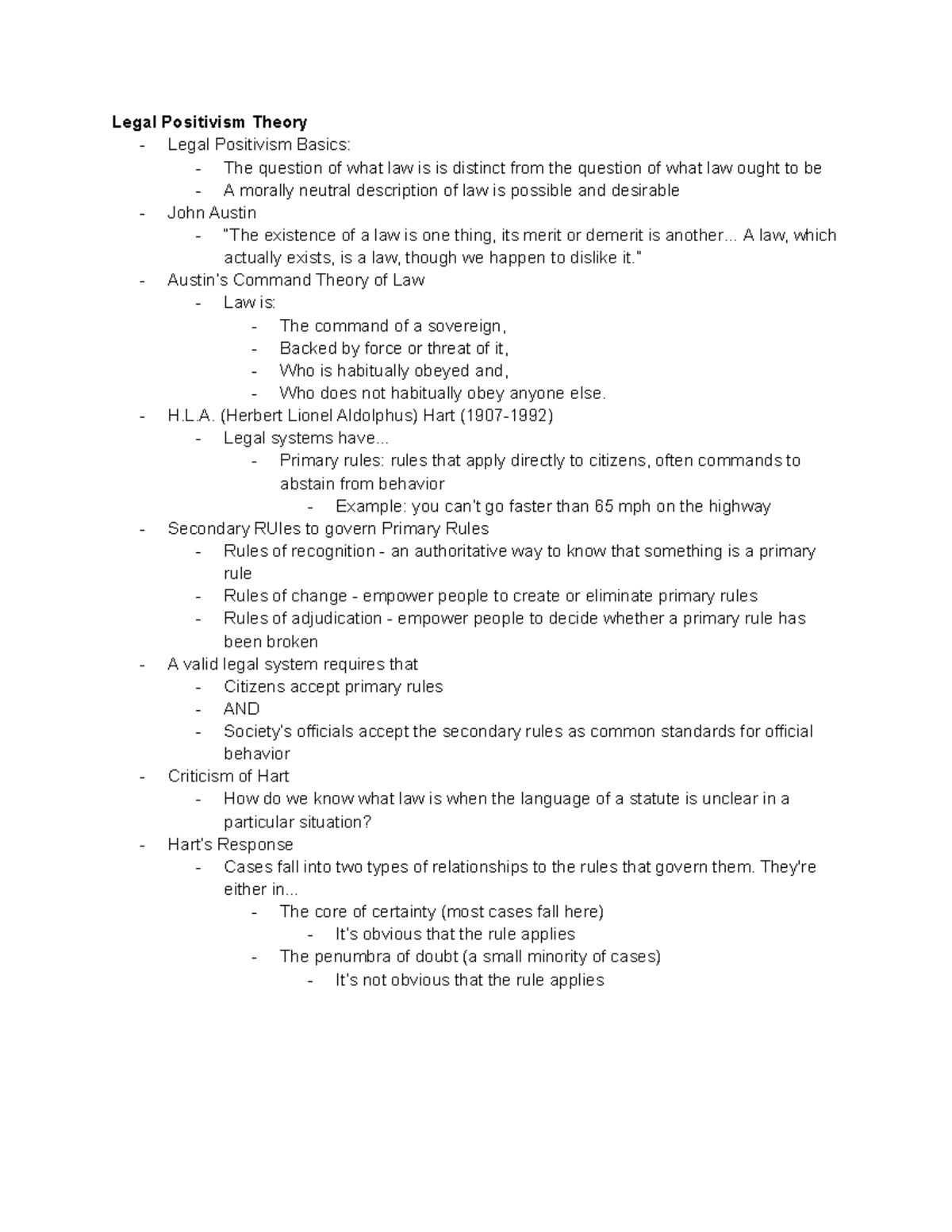 Legal Positivism Theory - Intro to Legal Studies - Legal Positivism ...