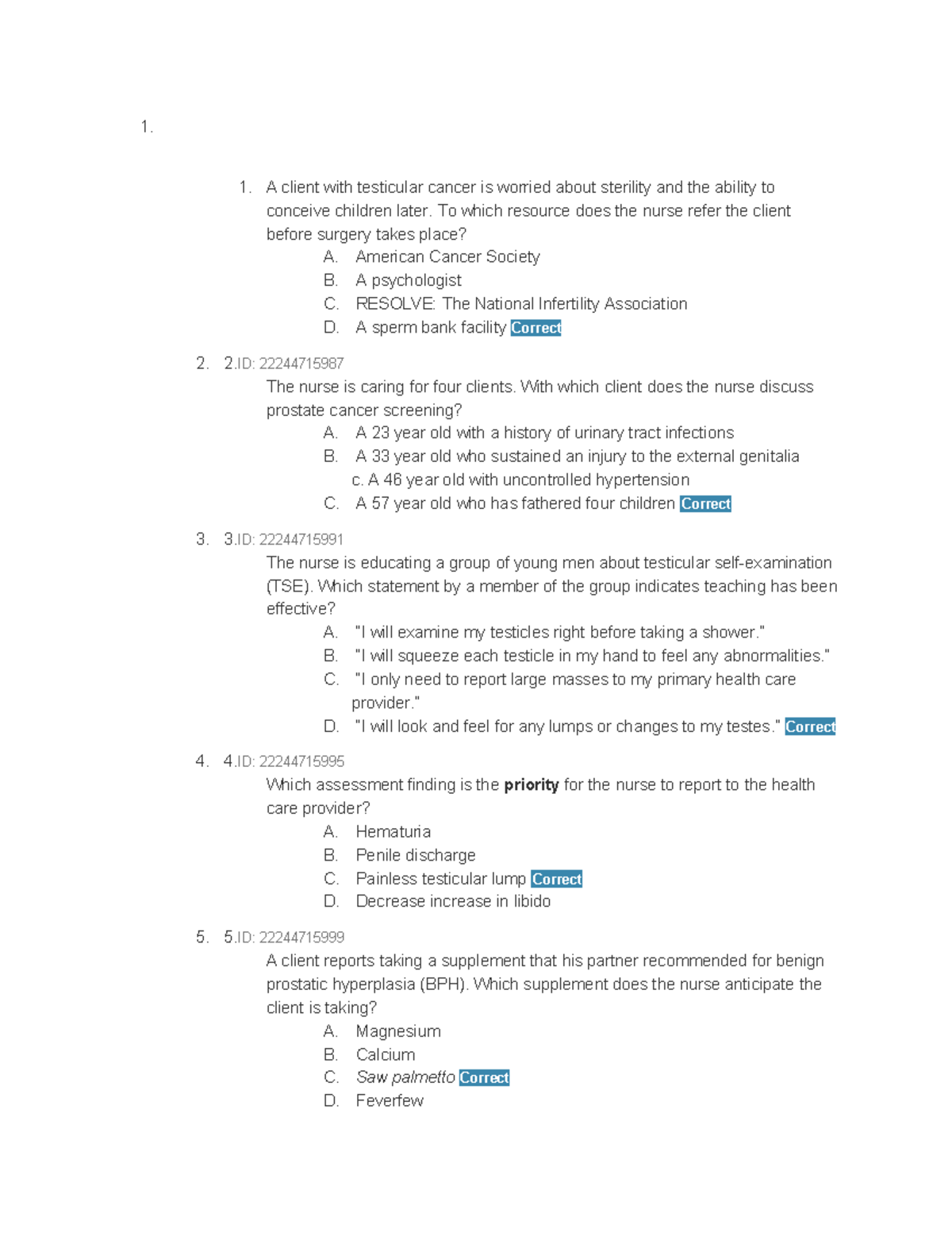 Chapter 67 answers ADN - Practice questions - 1. 1. A client with ...