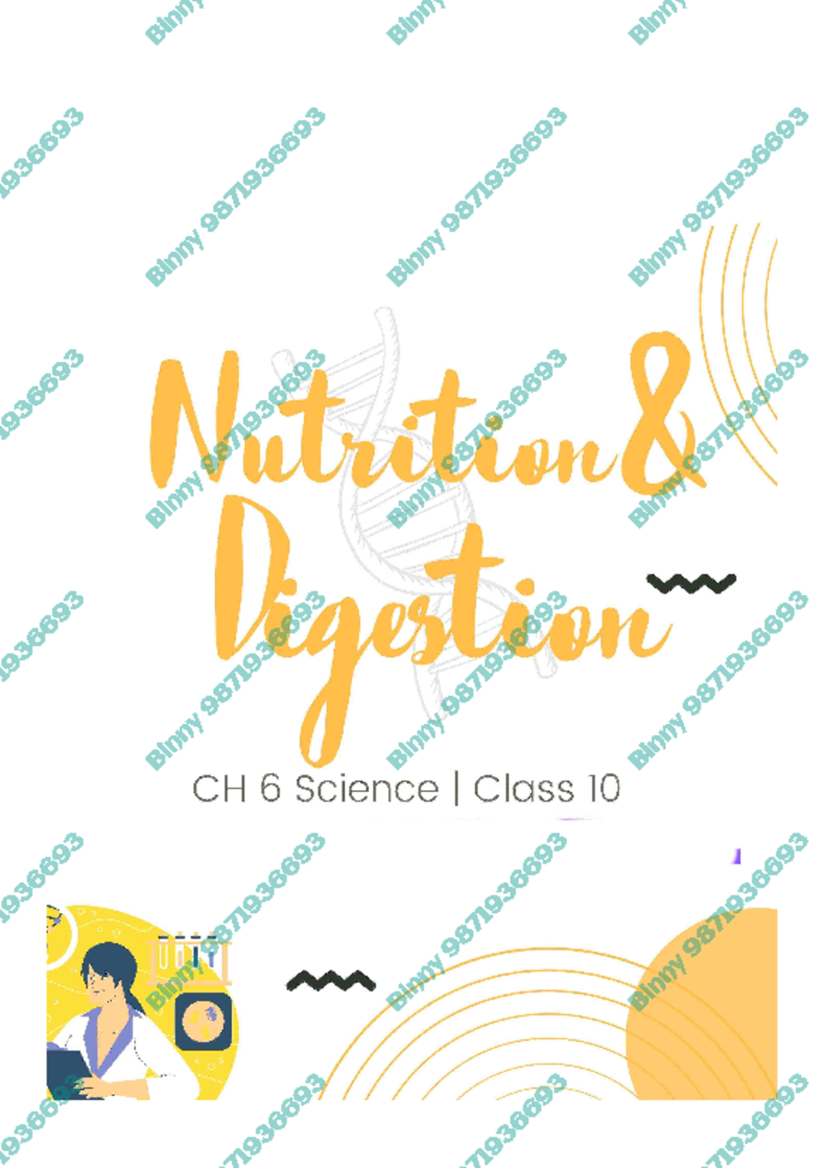 - Nutrition and Digestion (Life Processes) Notes - Binny 9871936693 ...