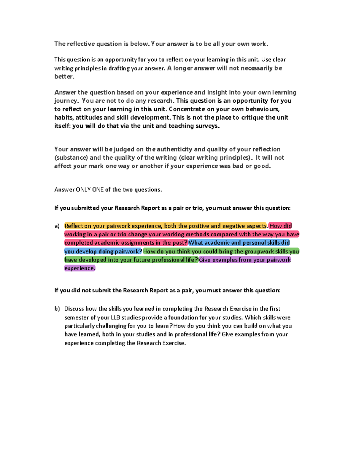 Reflection Question S2 2023 - The reflective question is below. Your ...