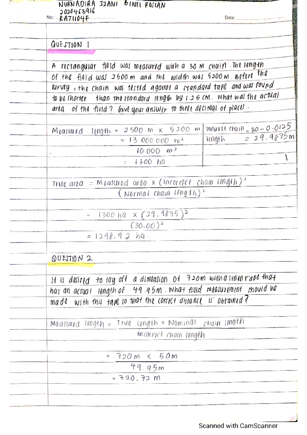 Tutorial work RAT1104F - NURNADIRA I2ANI BINTI ROSLAN 2020463916 No ...