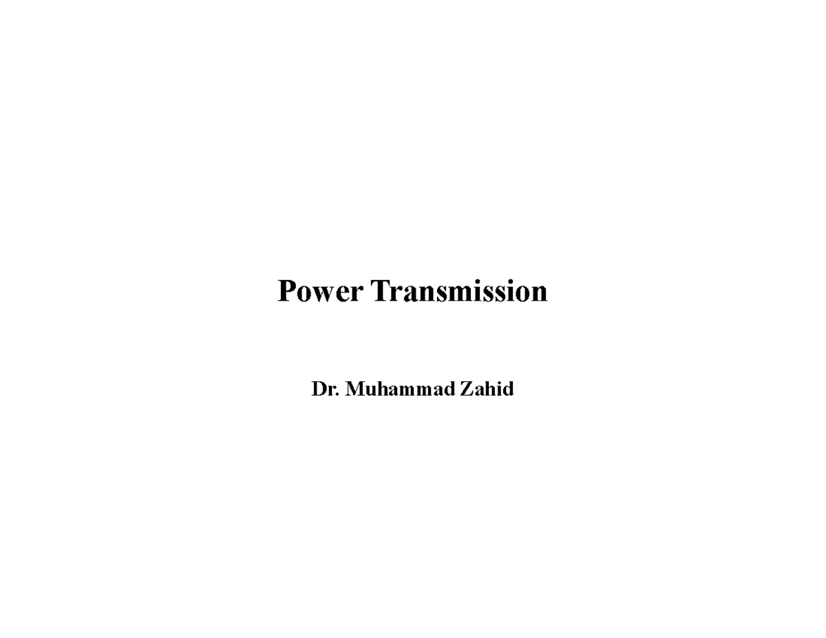 Power Transmission Lecture 1 - Warning: TT: undefined function: 32 Power Transmission Dr ...