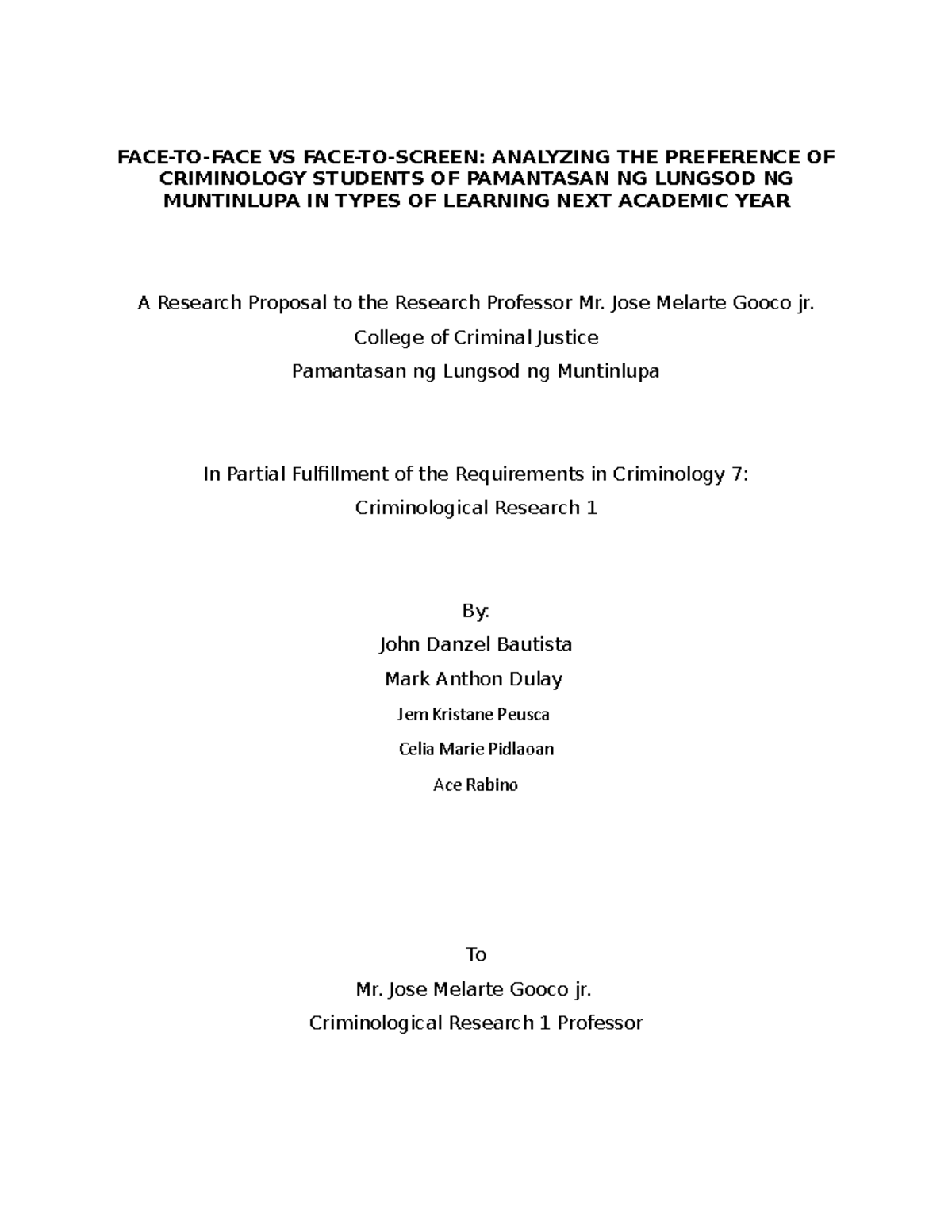 FACE to FACE or FACE to Screen - FACE-TO-FACE VS FACE-TO-SCREEN ...