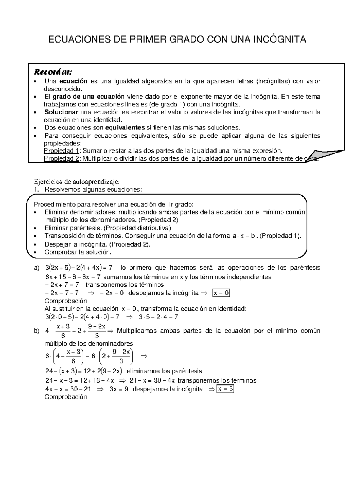 Ecuaciones de 1er grado - Algebra - UNSA - Studocu