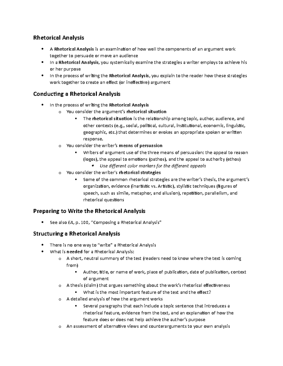 Rhetorical analysis lecture - Rhetorical Analysis A Rhetorical Analysis ...