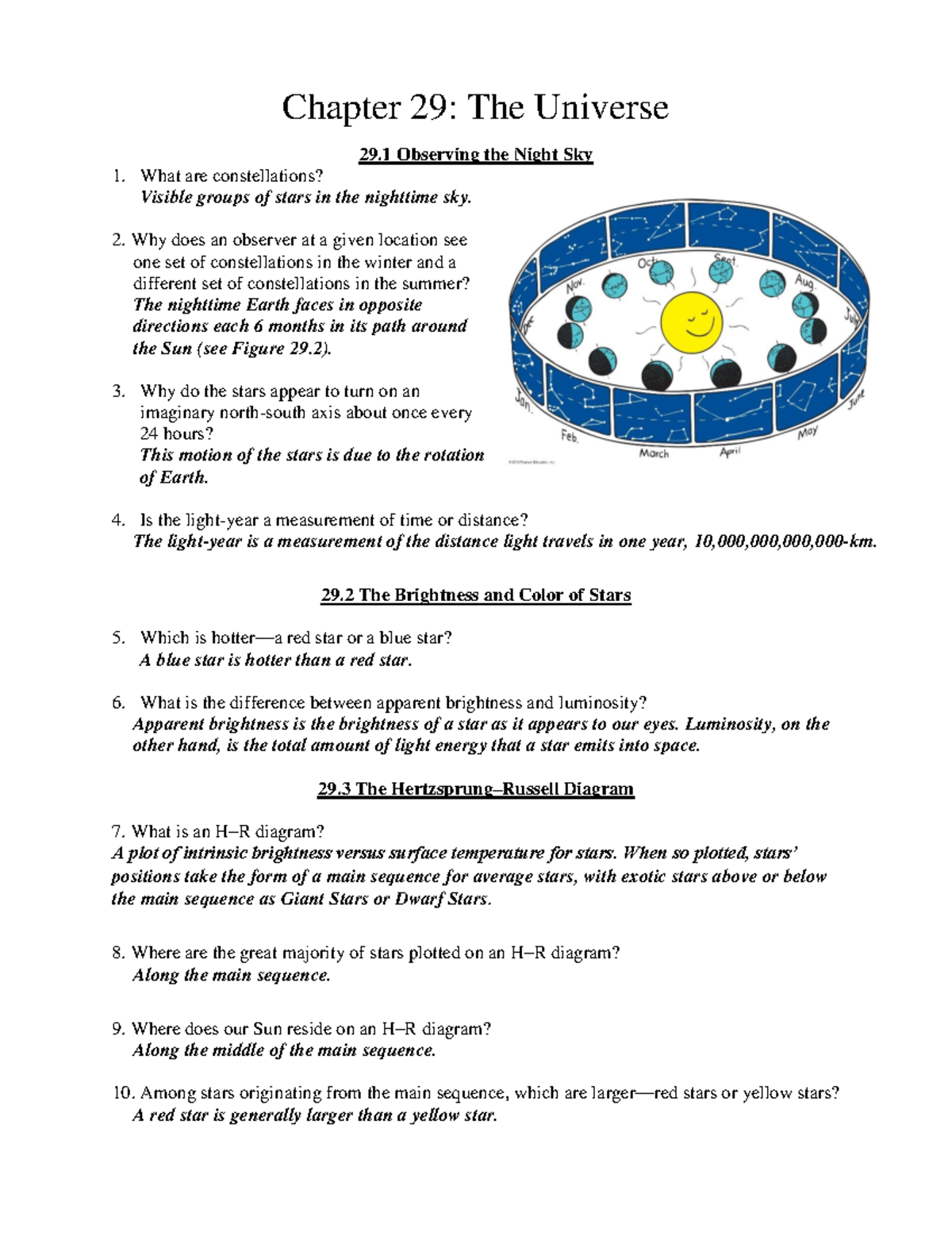 Wk 3 Day 1 Ch 29 (1-15) Ans - Chapter 29: The Universe 29 Observing the ...