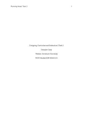 OIM1 Task 4 WGU Curriculum Map - WGU Curriculum Map Template General ...