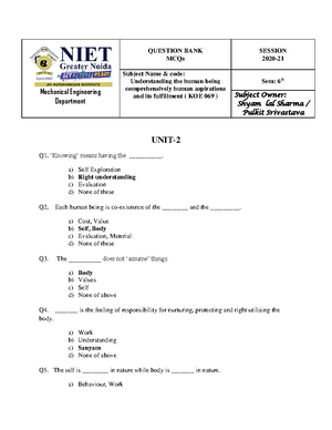 Assignment-2-UHV - Assignment on Self Exploration Self-Exploration is a ...