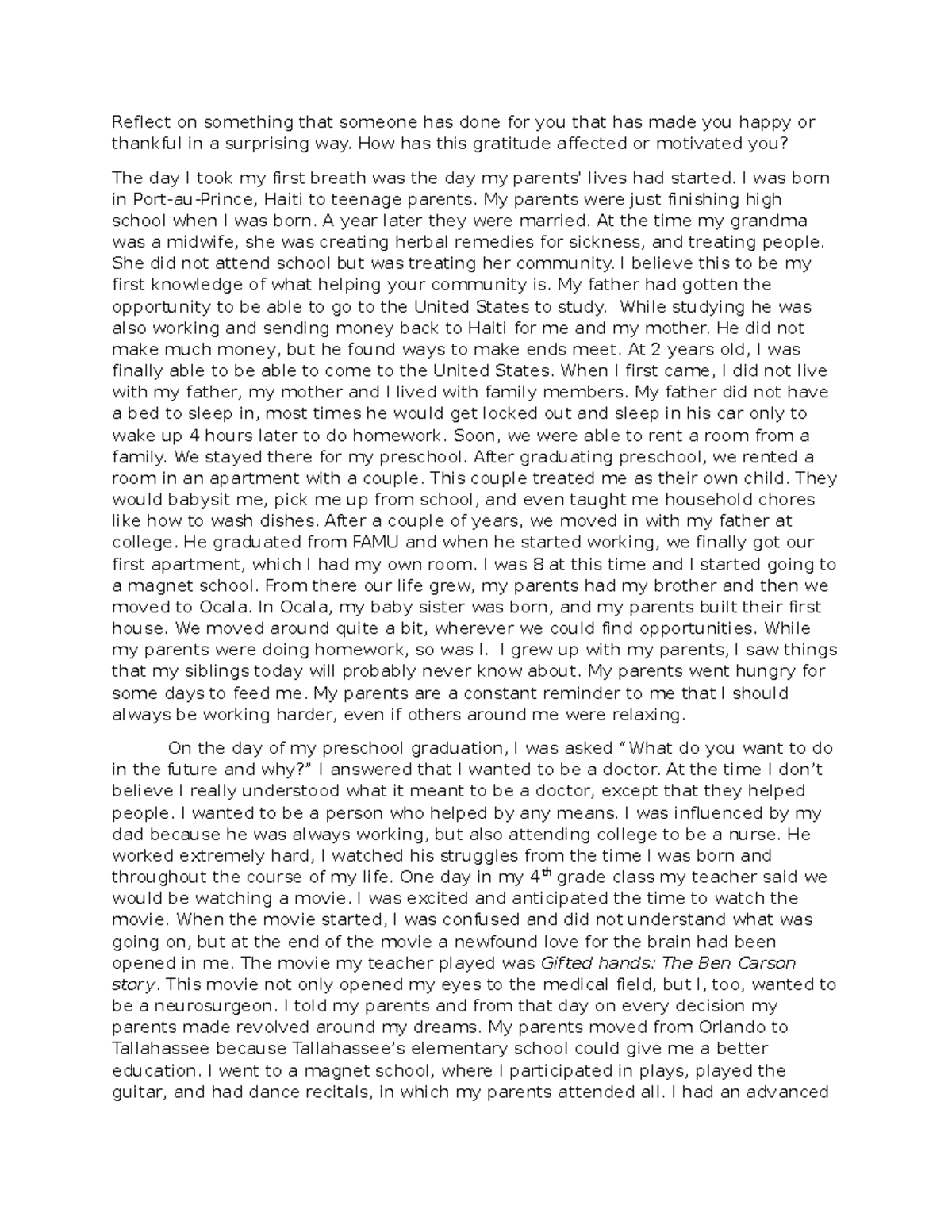 Document 7 - use this to study - Reflect on something that someone has ...