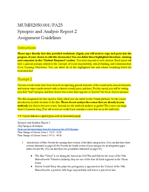 Scoring Project - Student Example 1 - The sound track describes the ...