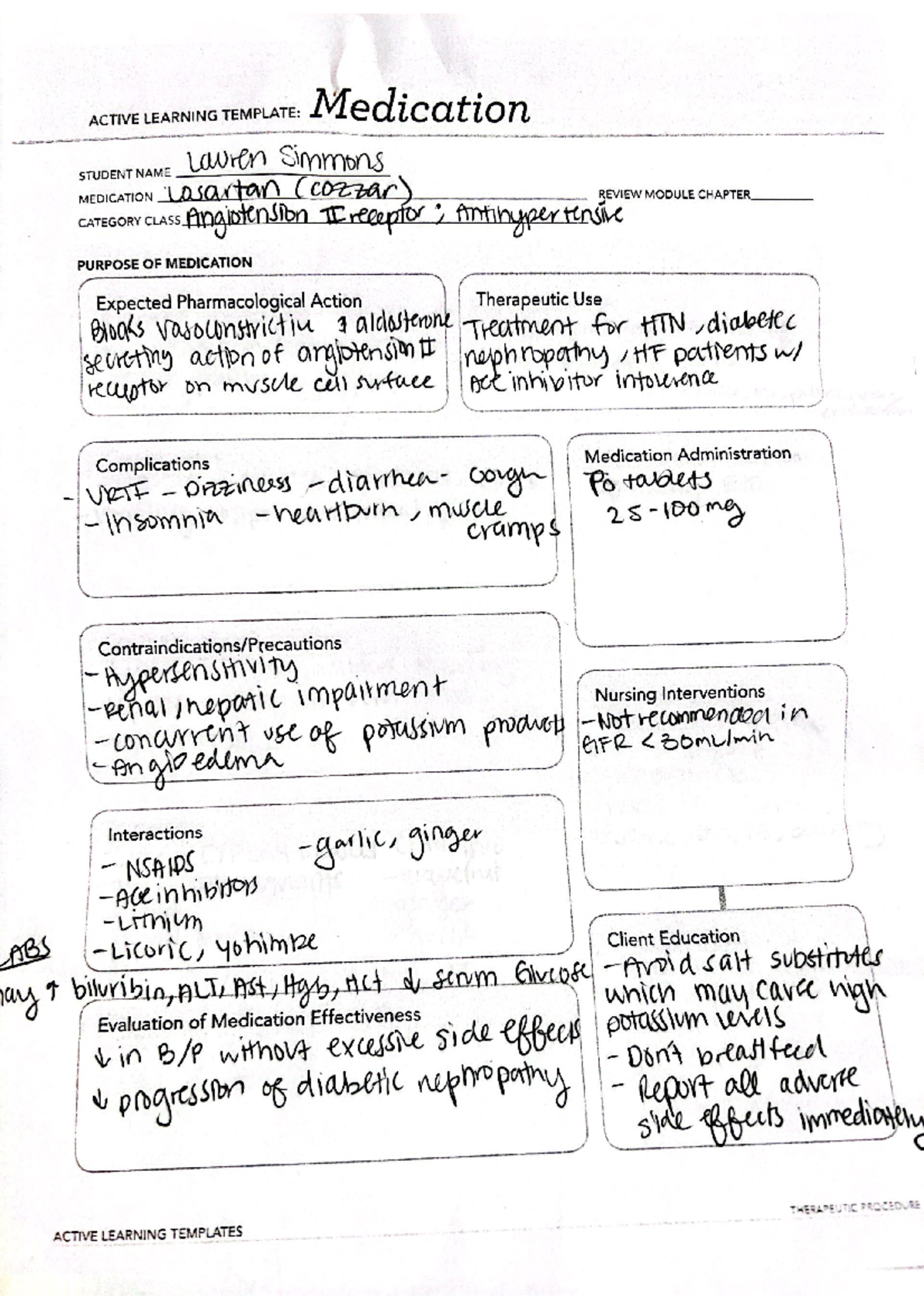 MED CARD 2 - Med card - NUR 335 - Studocu